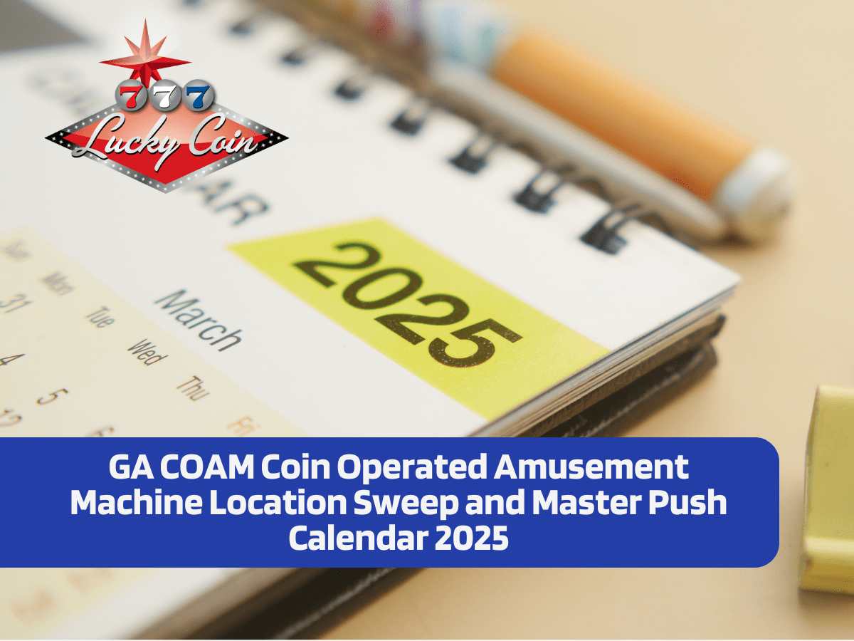 GA COAM Coin Operated Amusement Machine Location Sweep and Master Push ...